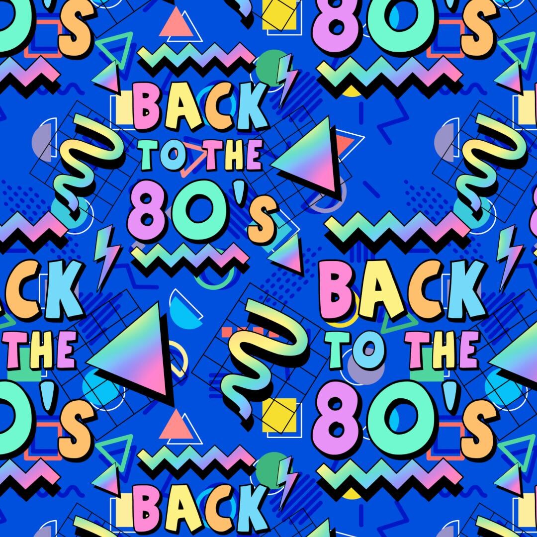 Back to the 80’s Retro Seamless Design Fabric Digital Paper - Etsy