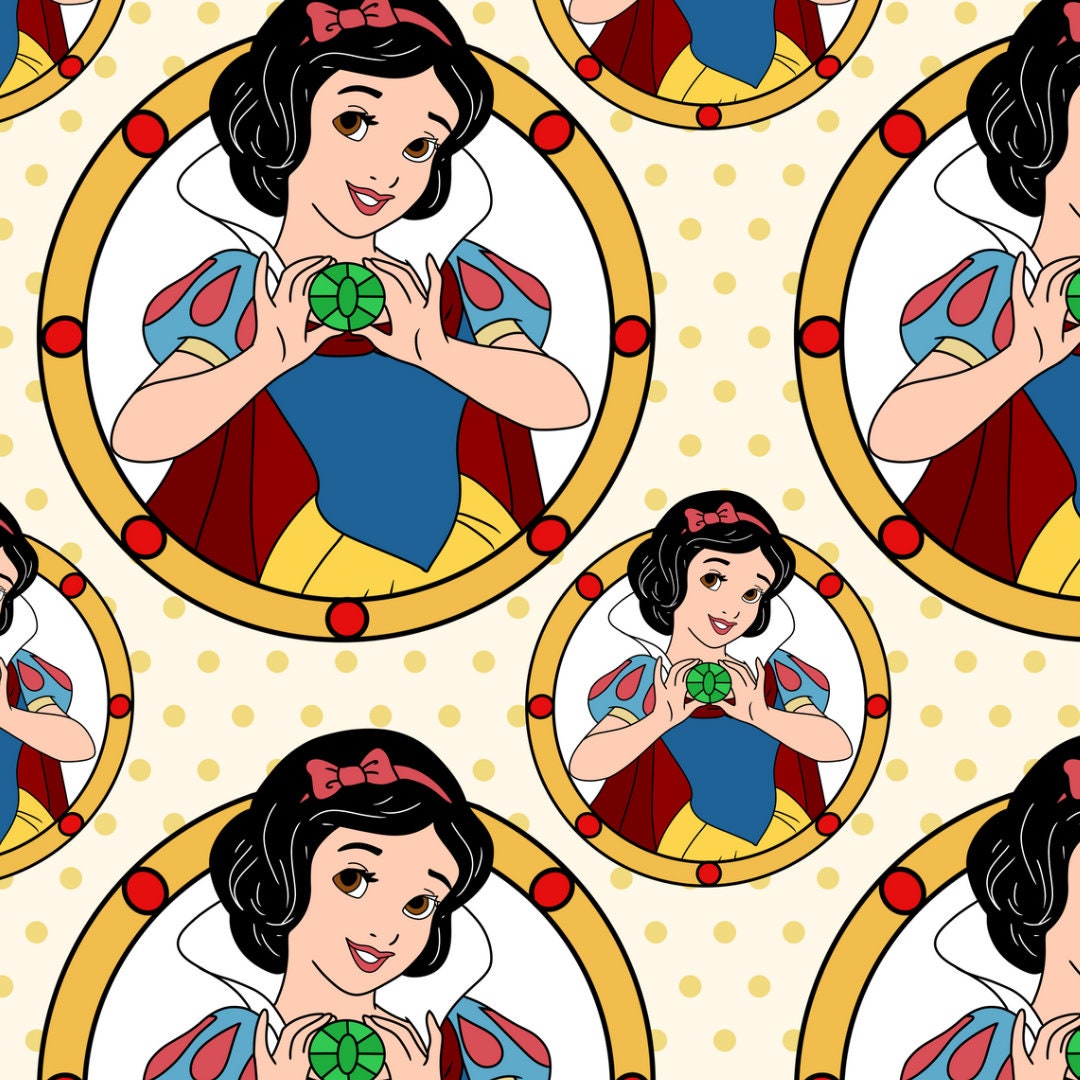Snow White Princess Seamless Design Fabric Digital Paper - Etsy