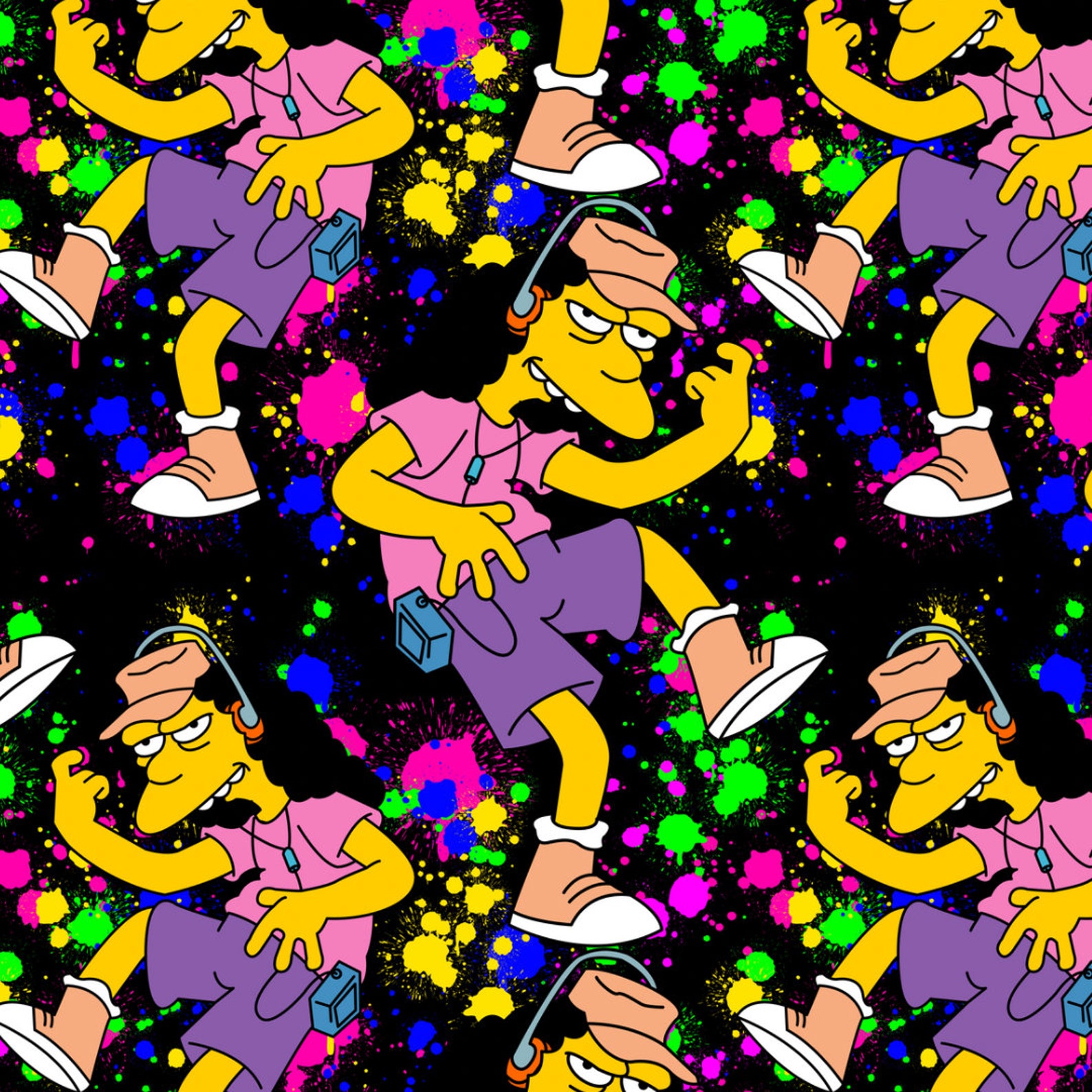 Otto Simpsons Funky Bus Driver Seamless Design Fabric Digital Paper - Etsy