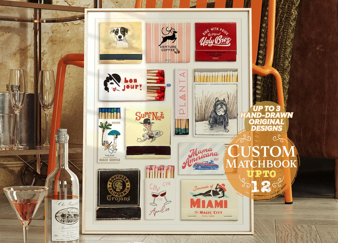 CUSTOM Matchbook Art | Personalized Digital Matchbox Wall Art Gift ...