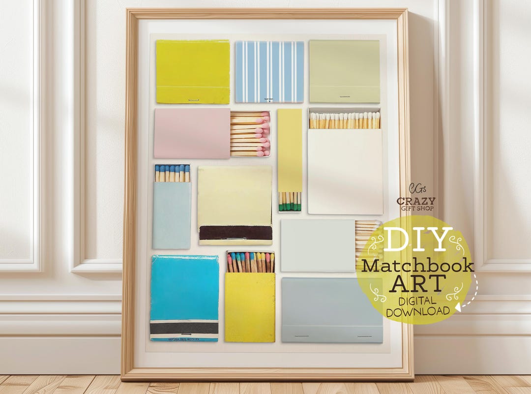 Customizable Matchbook Art Template: DIY Matchbox Print (digital ...
