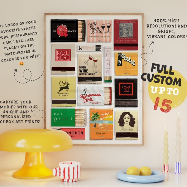 Custom Restaurant Matchbox Art Print - Etsy