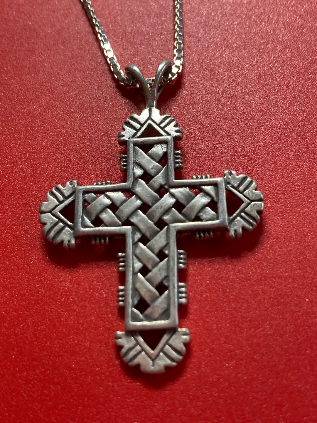 Sterling Silver Braided Cross - Etsy