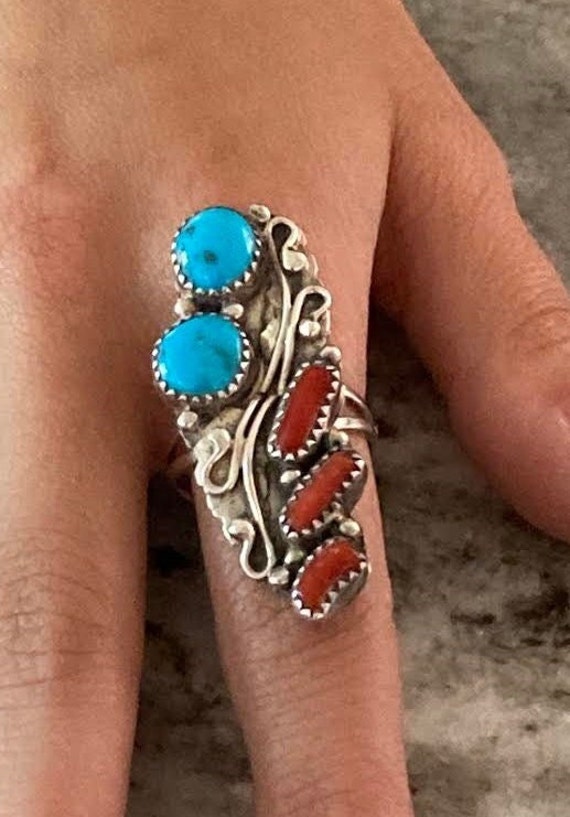 Vintage navajo coral turquoise - Gem