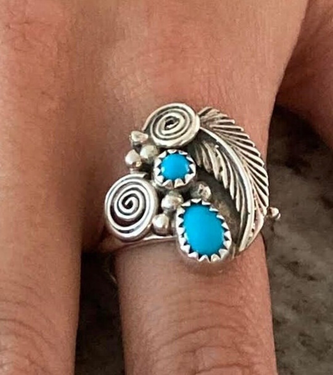 Native American Blue Turquoise Ring - Etsy