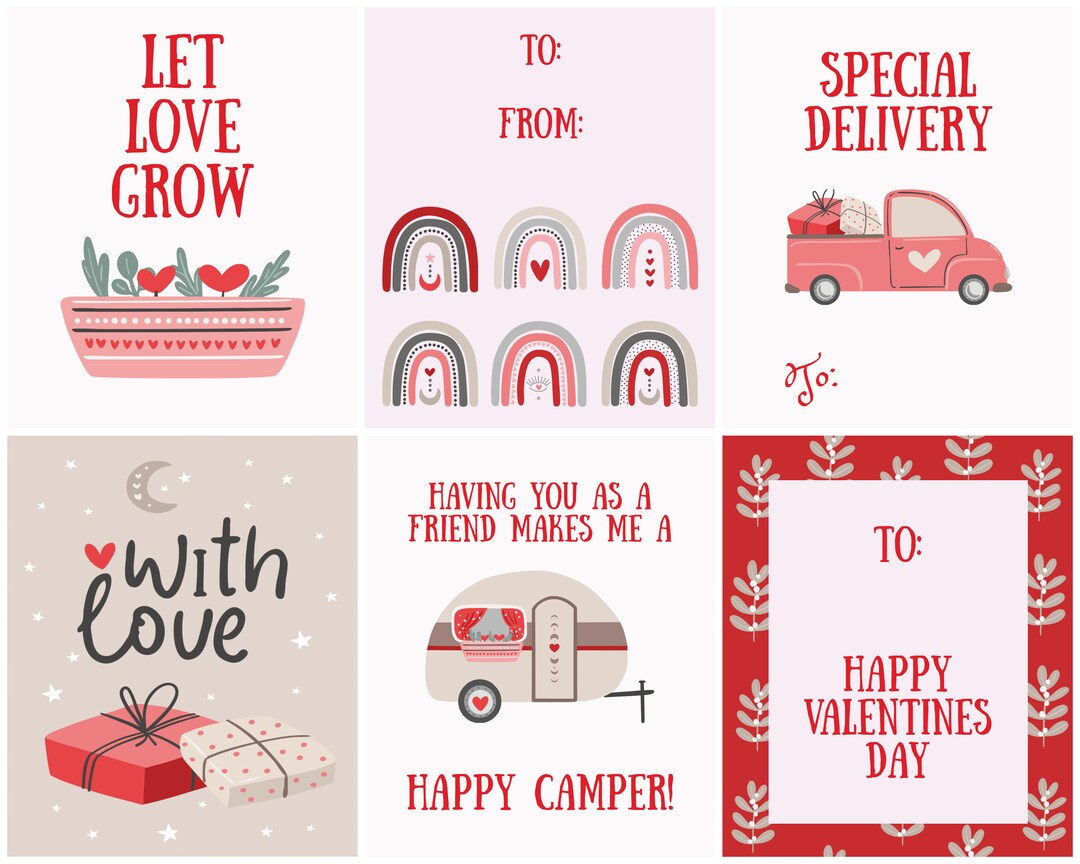 Valentine's Day Cards and Gift Tags - Etsy