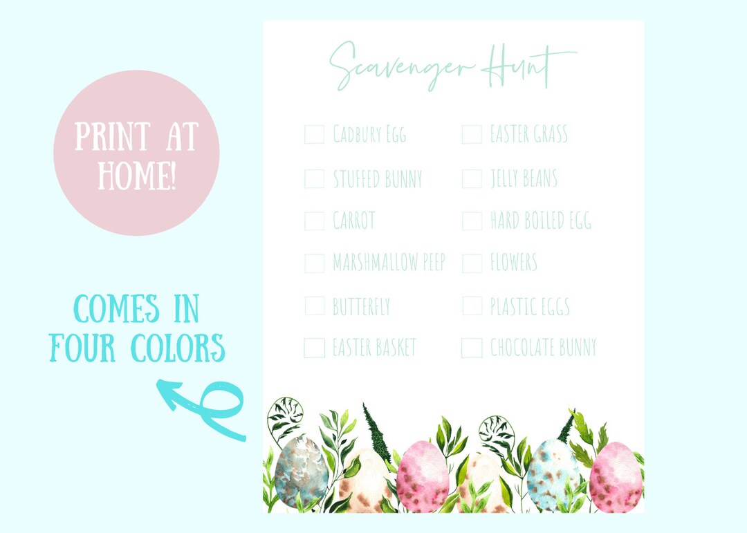 Easter Game Printable - Scavenger Hunt - Etsy