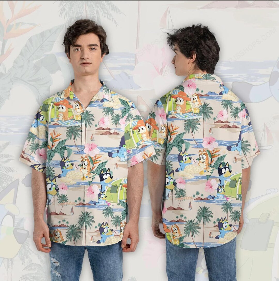 Bluey Dog Hawaiian Shirt, Bluey Dog Shirt, Bluey Dog Shirt, Gifts for ...