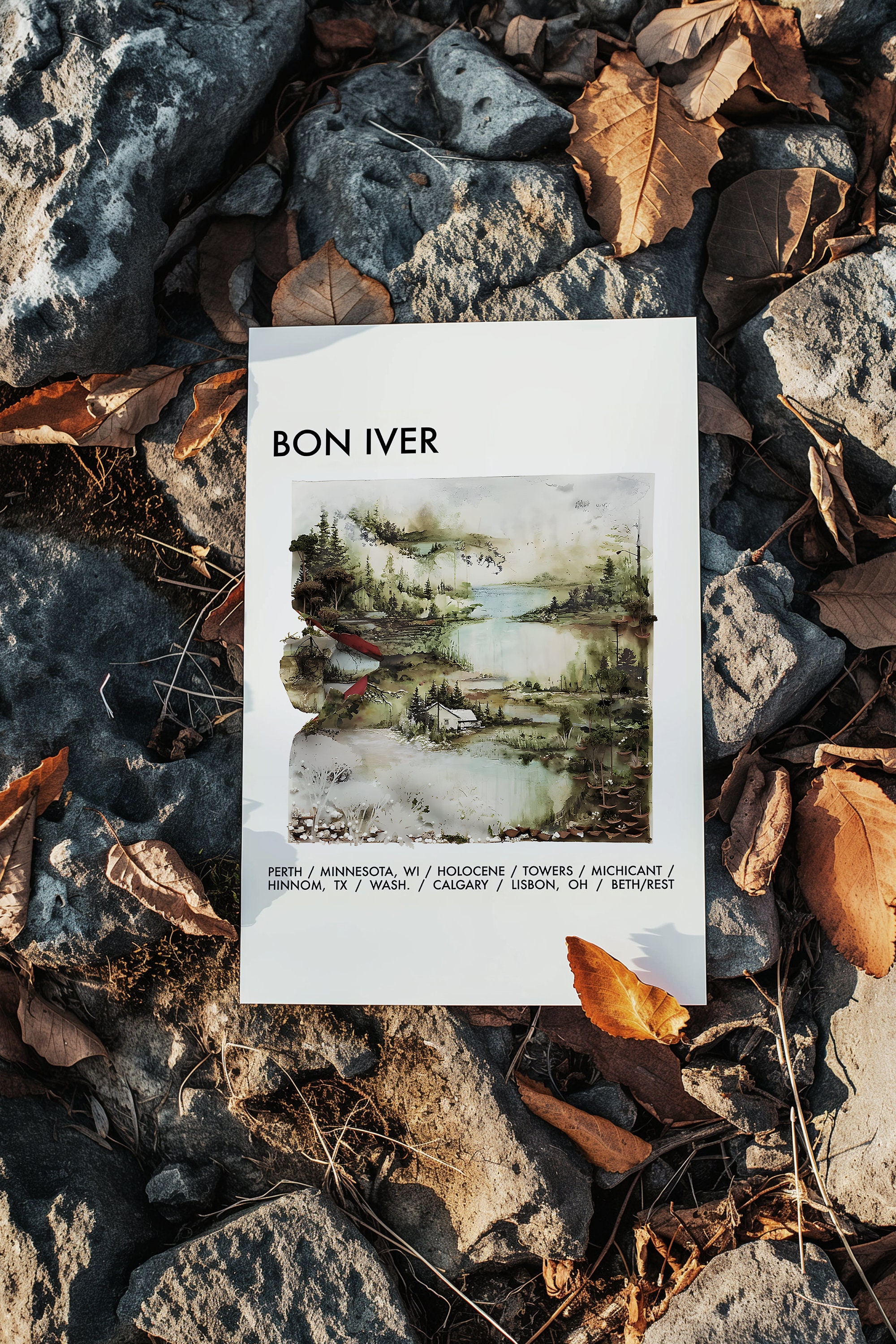 Bon Iver Canvas Art Bon Iver Album Cover Poster Bon Iver Album Wall Art ...