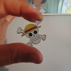 Anime One Piece Skull Luffy Enamel Pins Brooch Cosplay Props Straw Hat ...