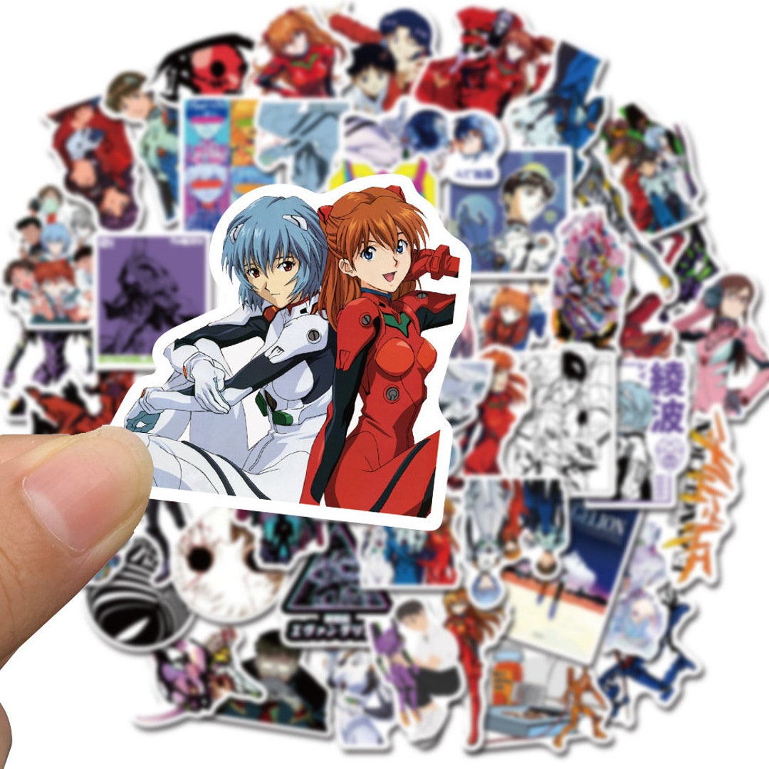 Evangelion Stickers 50 Pcs Cartoon Anime Evangelion Character Graffiti ...