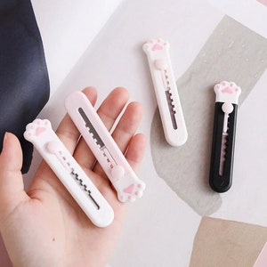 Kawaii Craft Knife Cute Cat Paw Paper Cutter Washi Tape Knife Sticker ...