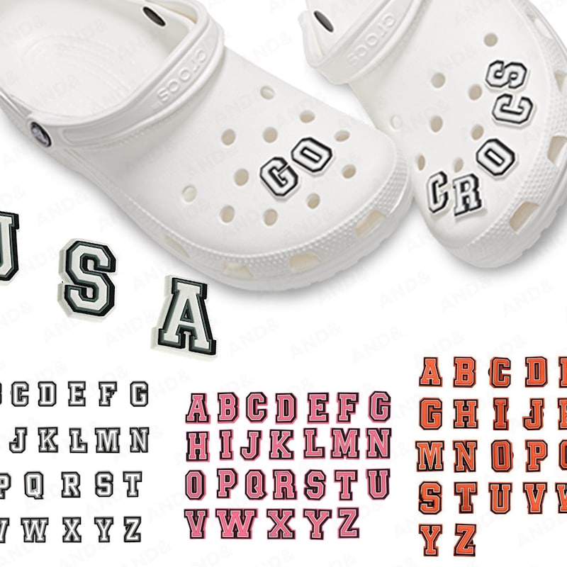 Alphabet Letters Charms for Crocs - Etsy