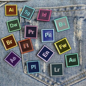 Enamel Pins Ps Ai Ae Br Gift for Designer Pins Lapel Photoshop Pin ...