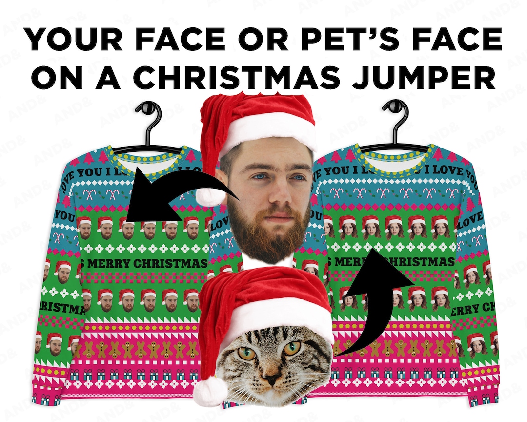 Chritsmas Jumper Custom Printed Knitted Jumper Custom Christmas Snow ...