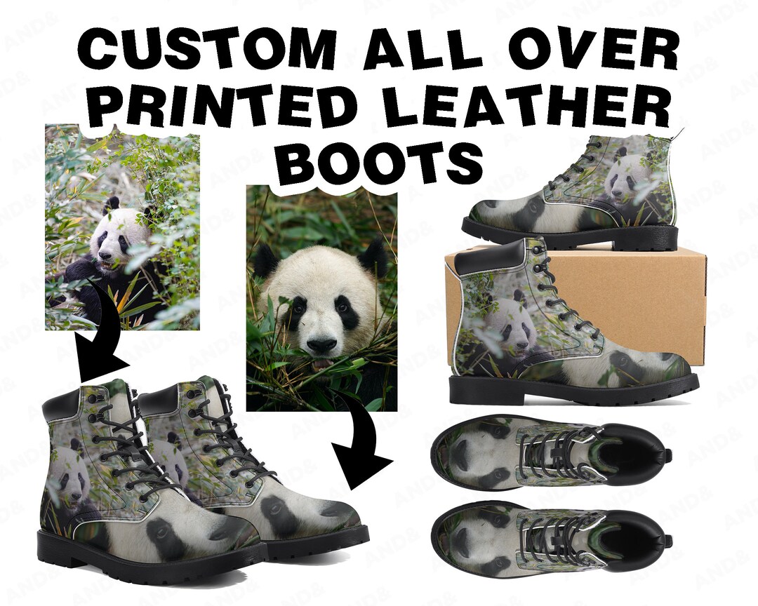 Custom Printed Leather Boots Custom Boots My Design Here Boots ...