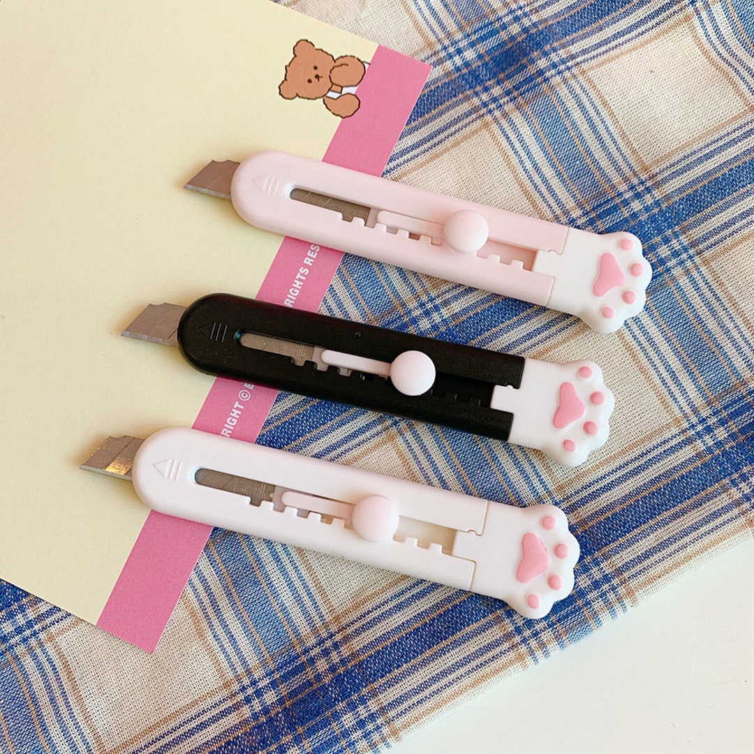 Kawaii Craft Knife Cute Cat Paw Paper Cutter Washi Tape Knife Sticker ...