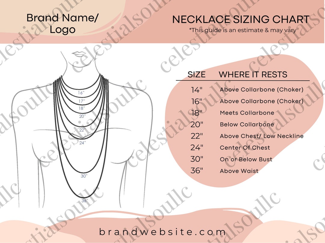 Necklace Chain Size Guide Necklace Chain Template Custom Canva - Etsy