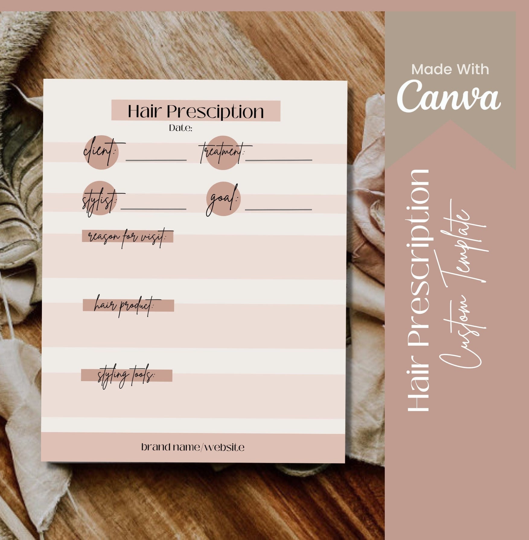 Hair Prescription Card Lead Magnet for Hair Stylist Template for Hair ...