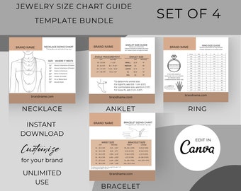 Necklace Chain Size Guide Necklace Chain Template Custom Canva Template ...