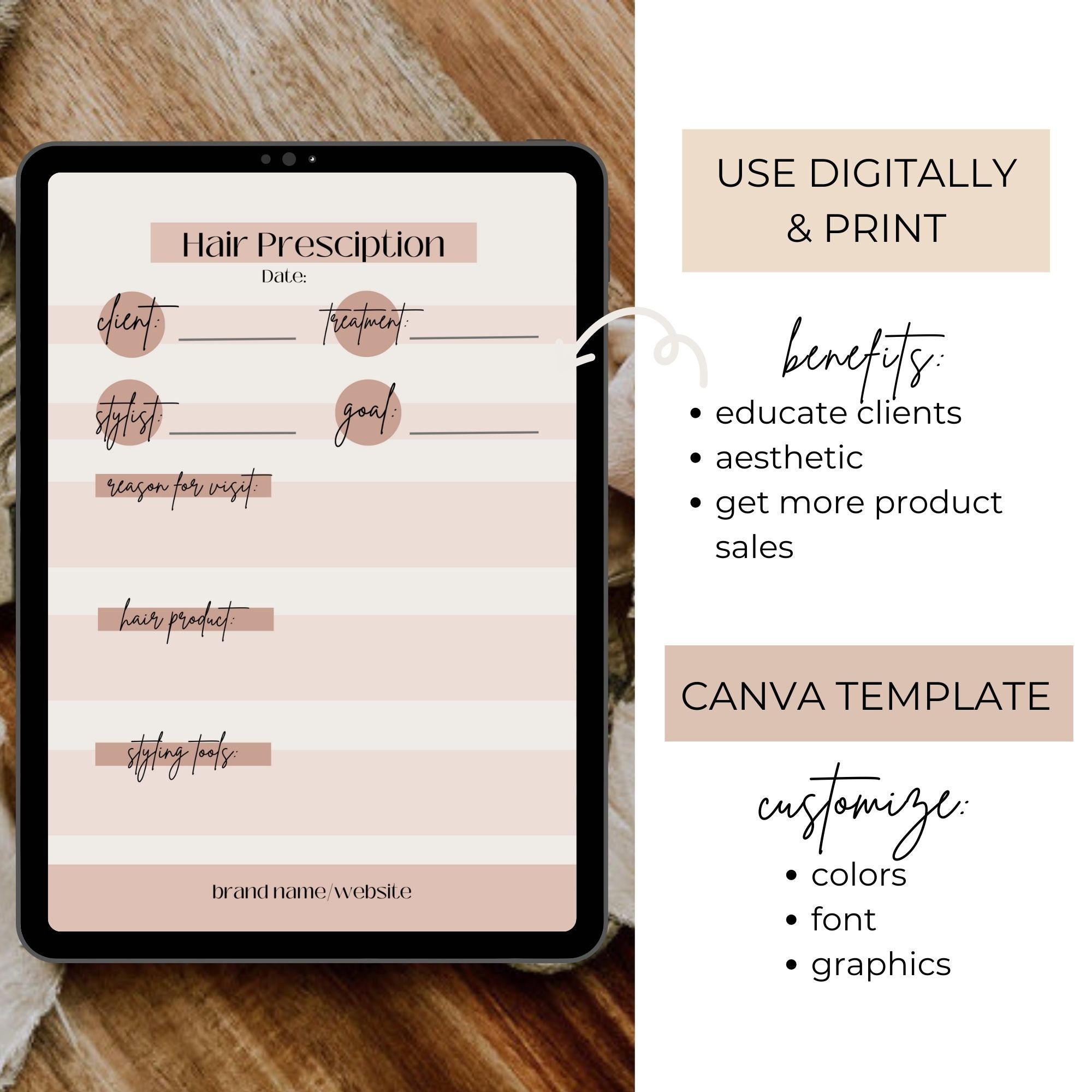 Hair Prescription Card Lead Magnet for Hair Stylist Template for Hair ...