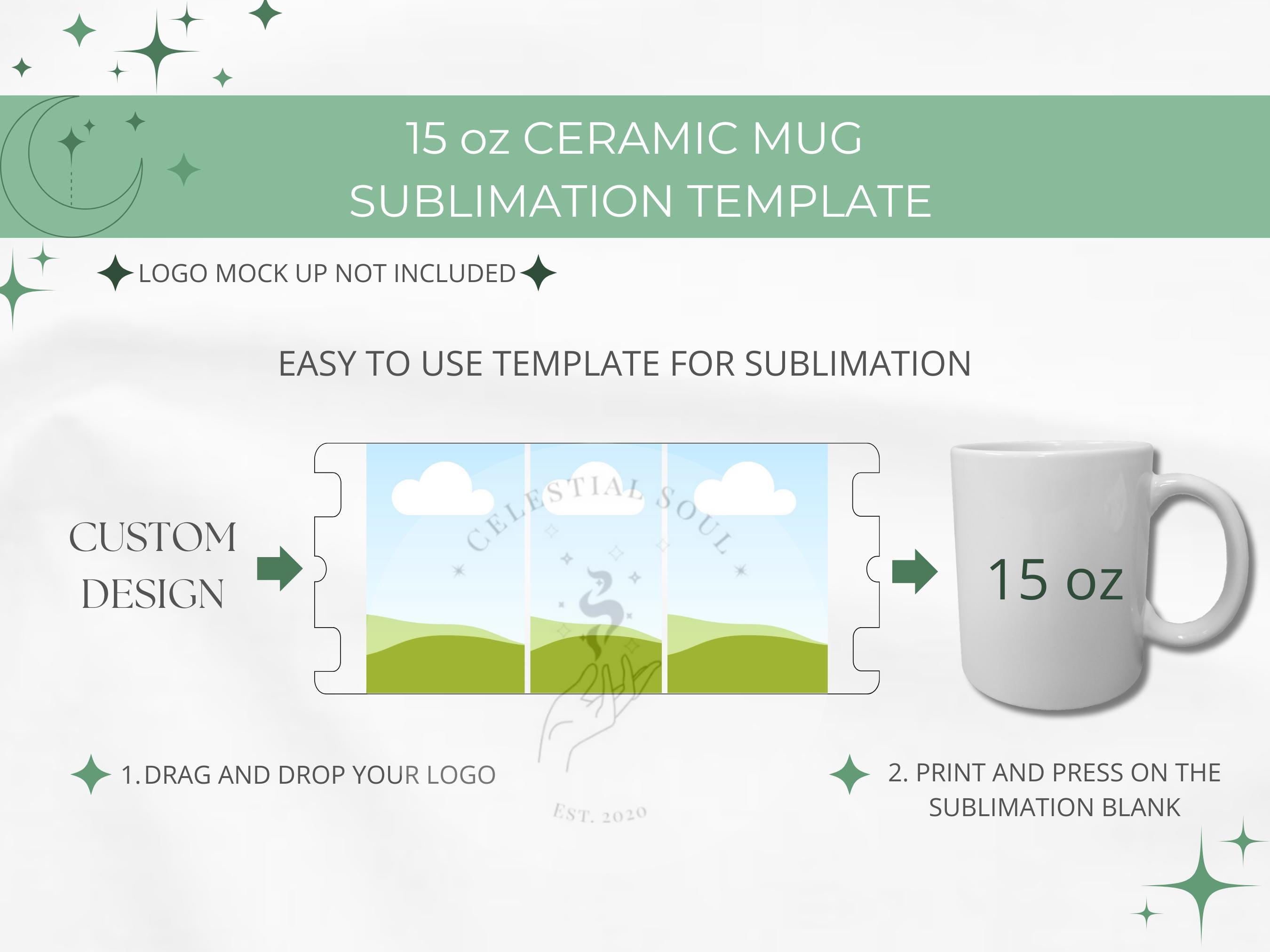 15 Oz Mug Template Sublimation Template Full Wrap Mug Template SVG ...