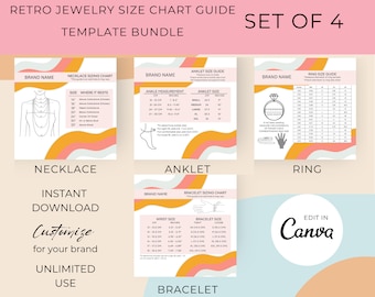 Necklace Size Chart Template Canva, Editable Jewelry Size Guide ...