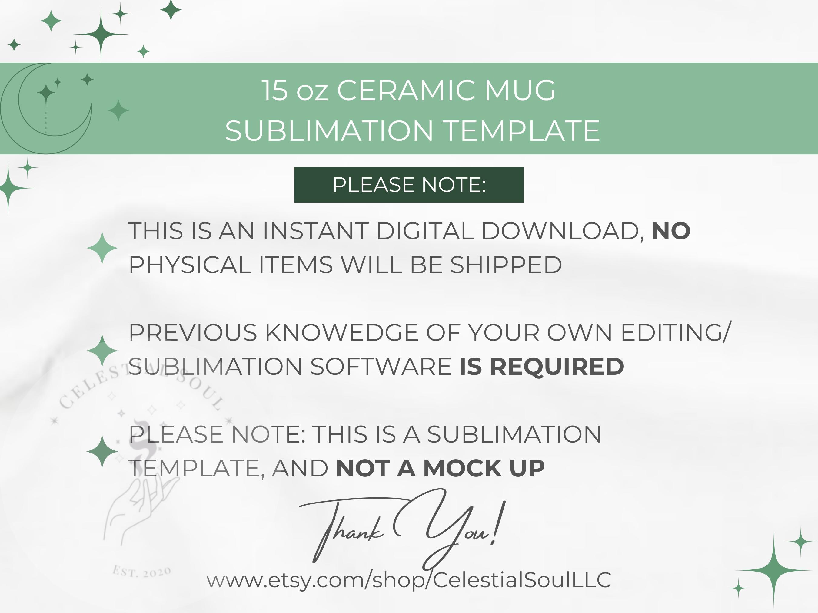 15 Oz Mug Template Sublimation Template Full Wrap Mug Template SVG ...