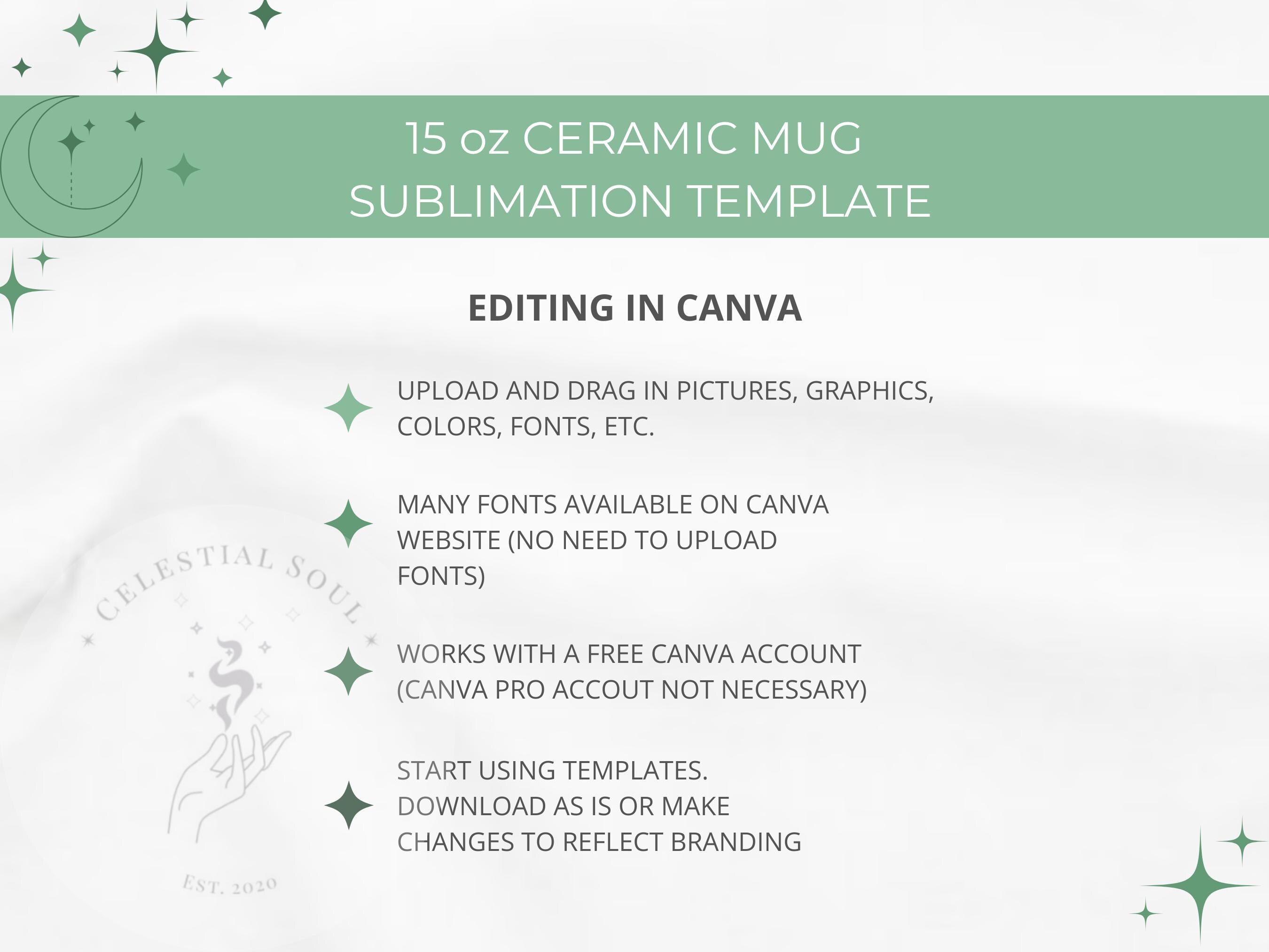 15 Oz Mug Template Sublimation Template Full Wrap Mug Template SVG ...