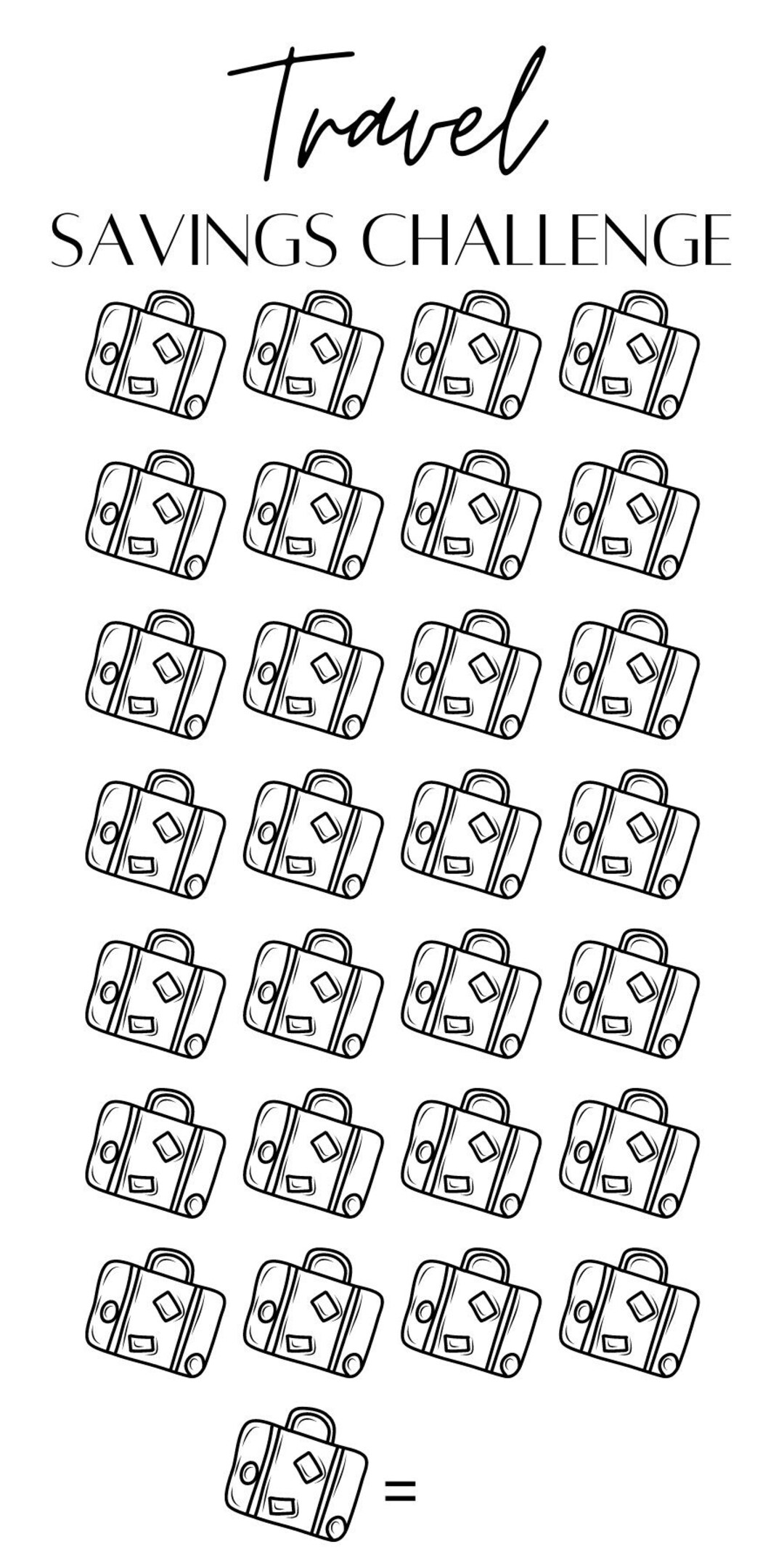 Travel Savings Challenge Printable Savings Challenge - Etsy