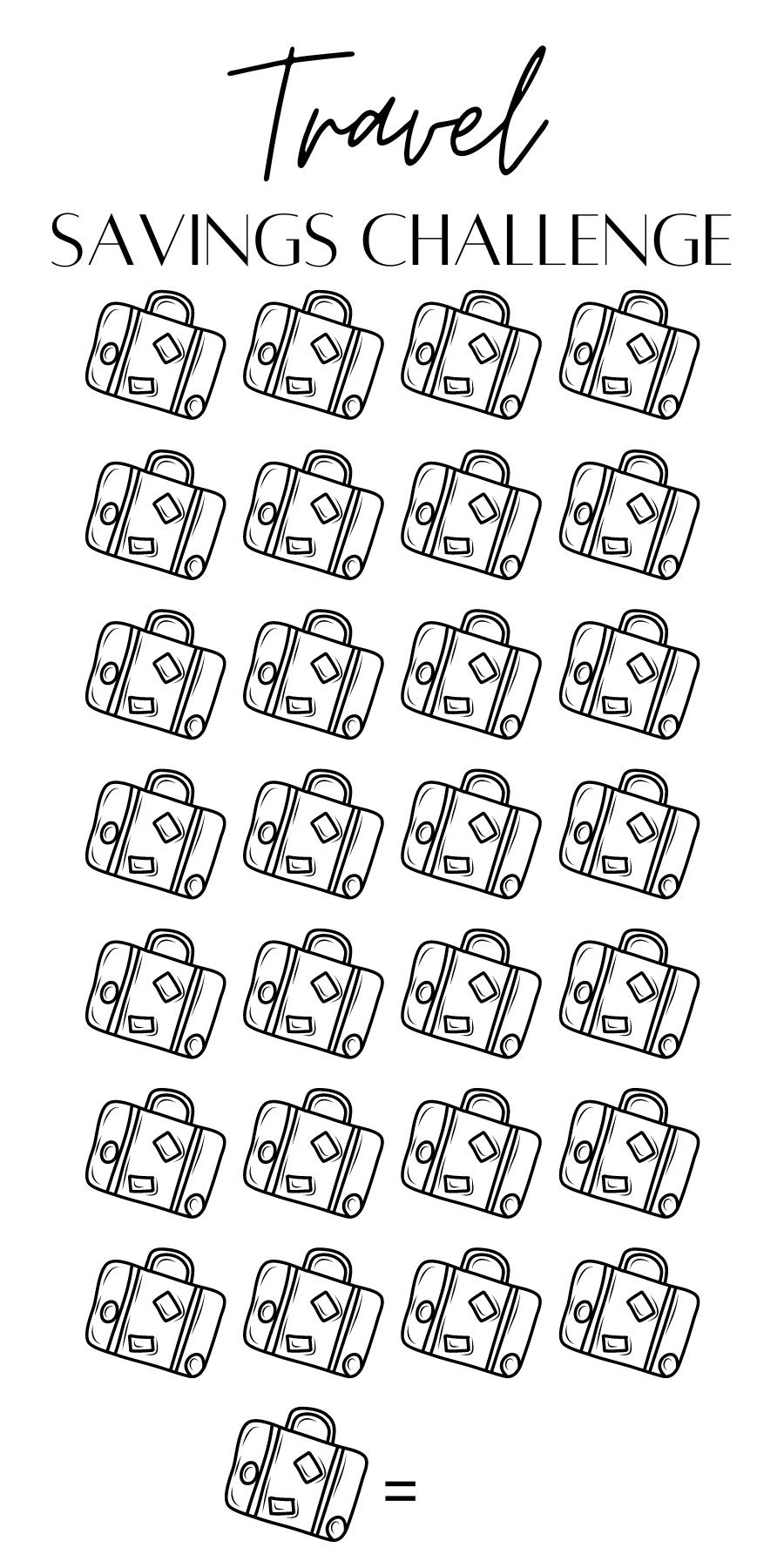 Travel Savings Challenge Printable Savings Challenge - Etsy