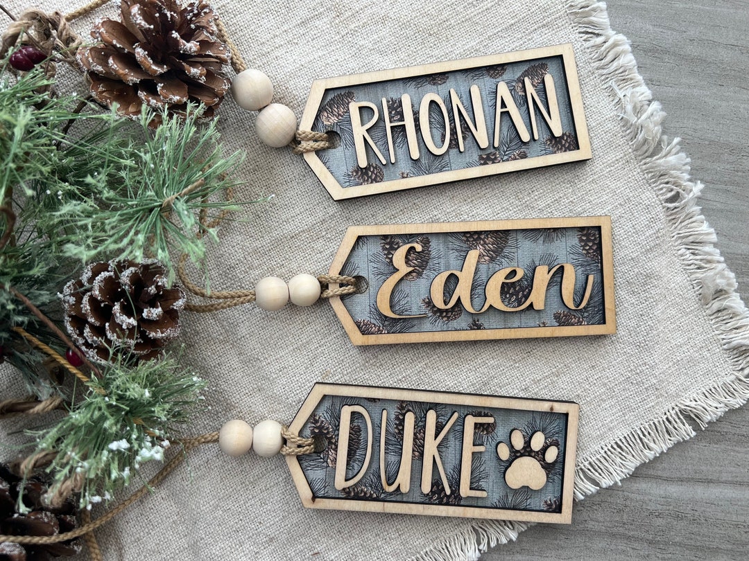 Personalized Christmas Stocking Tag, Stocking Tag With Beads, Country ...