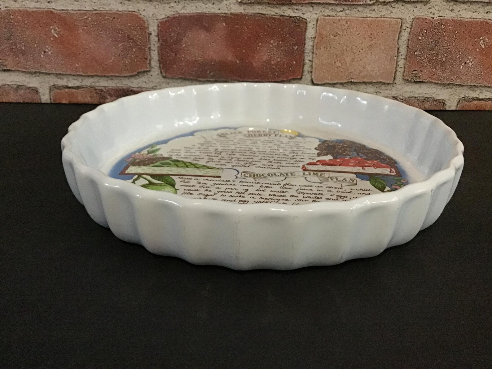 Black Forest Cherry Flan and Chocolate Lime Flan Recipe Pie Plate - Etsy