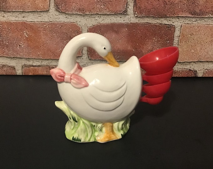 Goose Measuring Spoon Holder Vintage Country Goose Duck Kitchen Storage ...