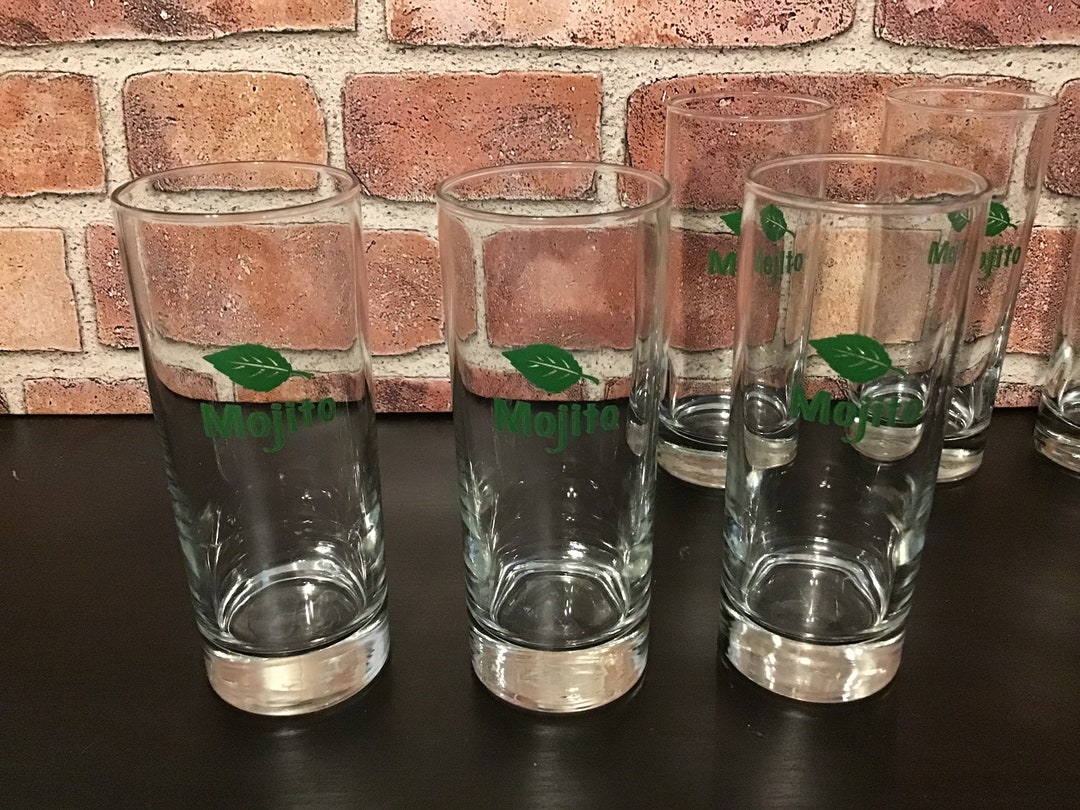 Mojito Green Mint Cocktail Highball Glasses Tumblers 10oz Set of 6 - Etsy