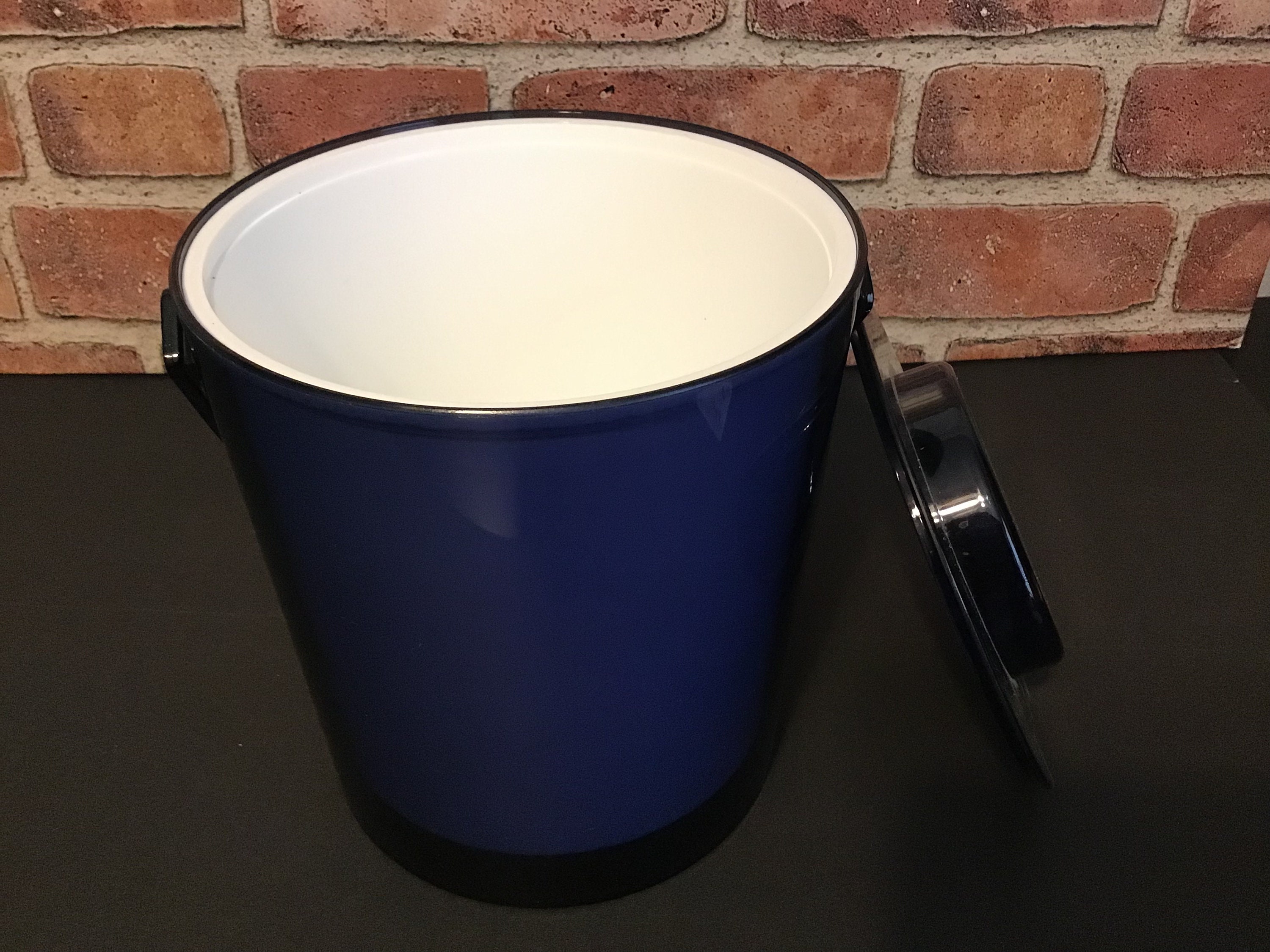 Vintage Cobalt Blue Bar Ice Bucket - Etsy