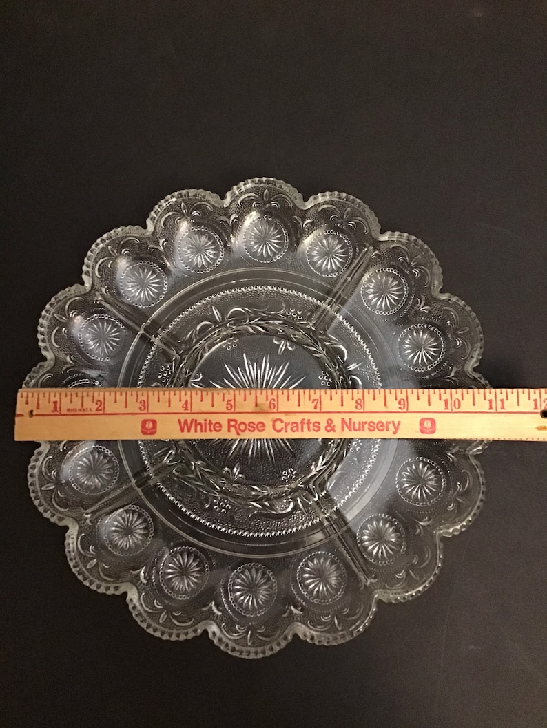 Vintage Relish Tray Glass Round 5 Section Divided Deviled Egg Dish - Etsy