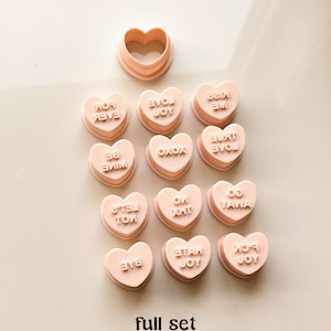 Conversation Heart Clay Cutter + Stamp Combo - Etsy