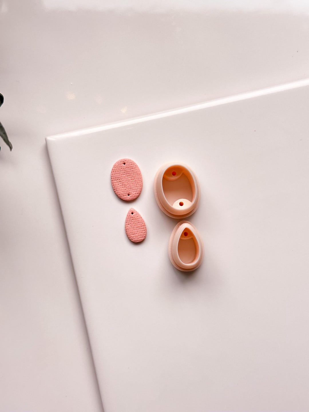 Dainty Oval + Drop Dangle Clay Cutter - Drill Guides - Etsy