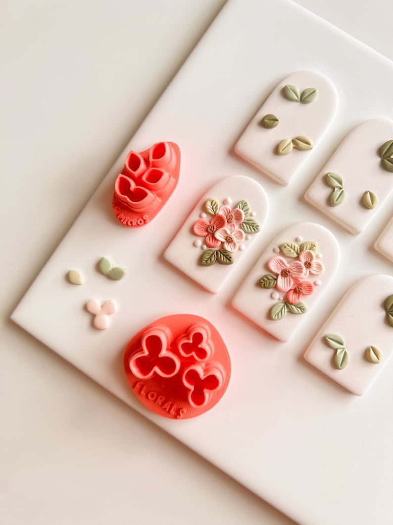 Floral & Leaf Cluster Micro Clay Cutters - Etsy