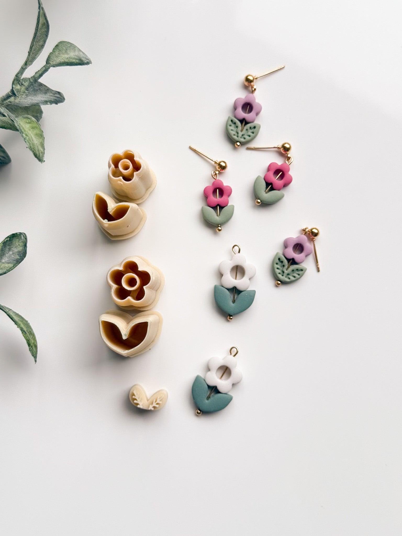 Little Flower + Leaf Bead With Guides Clay Cutter Set Extra Tall - Etsy