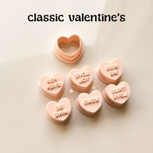 Conversation Heart Clay Cutter + Stamp Combo - Etsy