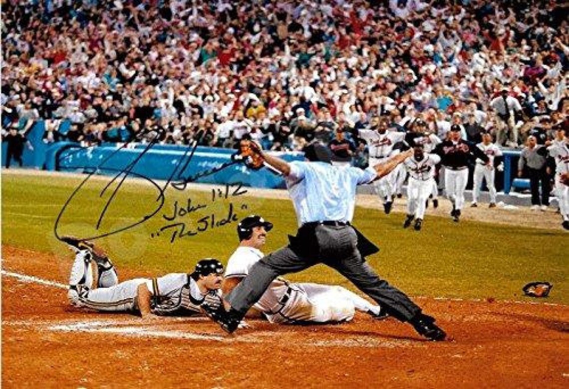 Sid Bream 1992 The Slide Autograph Replica Poster Braves | Etsy