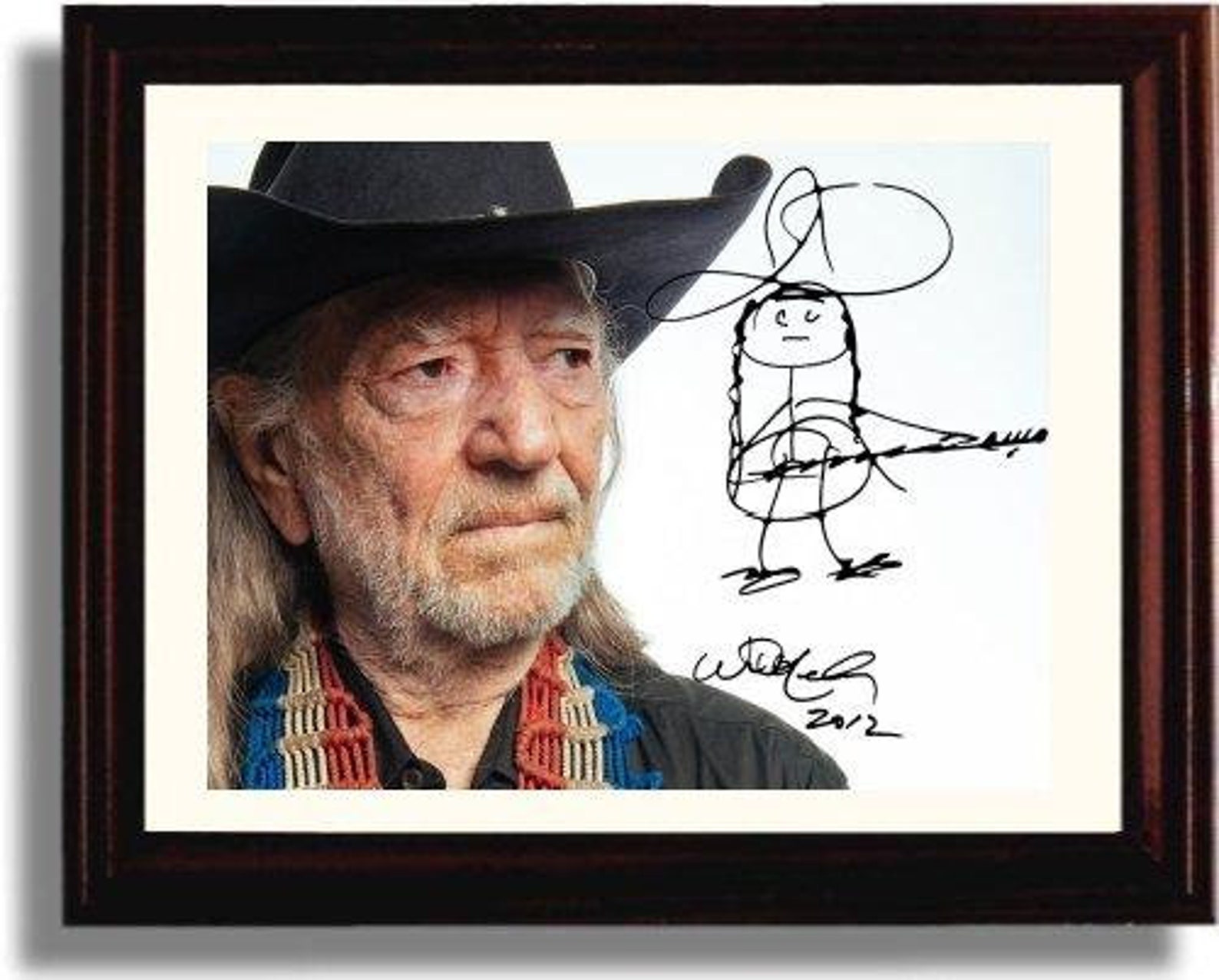 Framed Willie Nelson Autograph Promo Print | Etsy