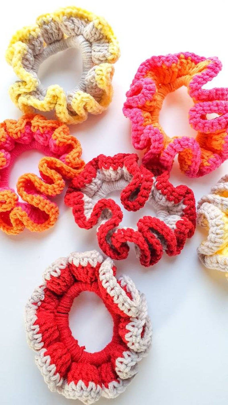 Crochet Hair Scrunchie // Handmade Hair Scrunchie - Etsy