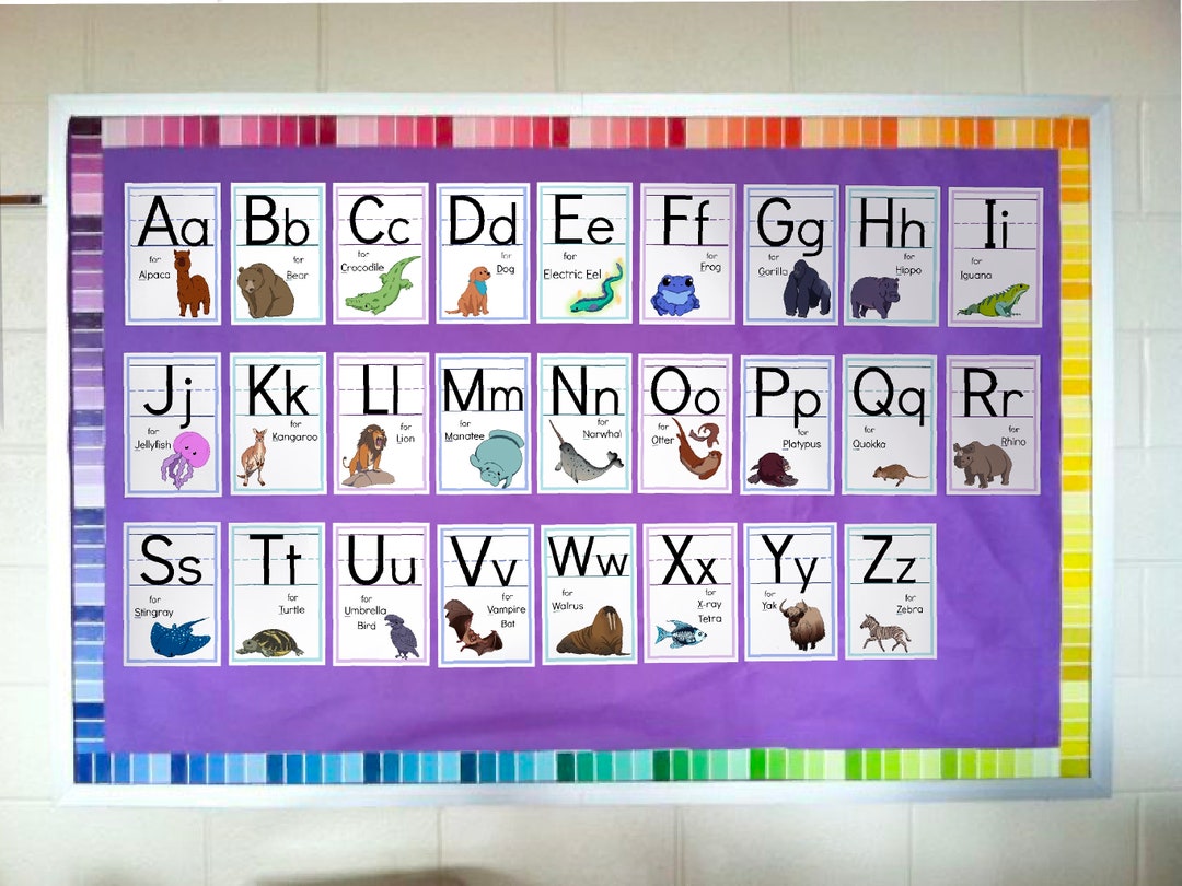 Classroom Animal Alphabet Poster Set - Etsy