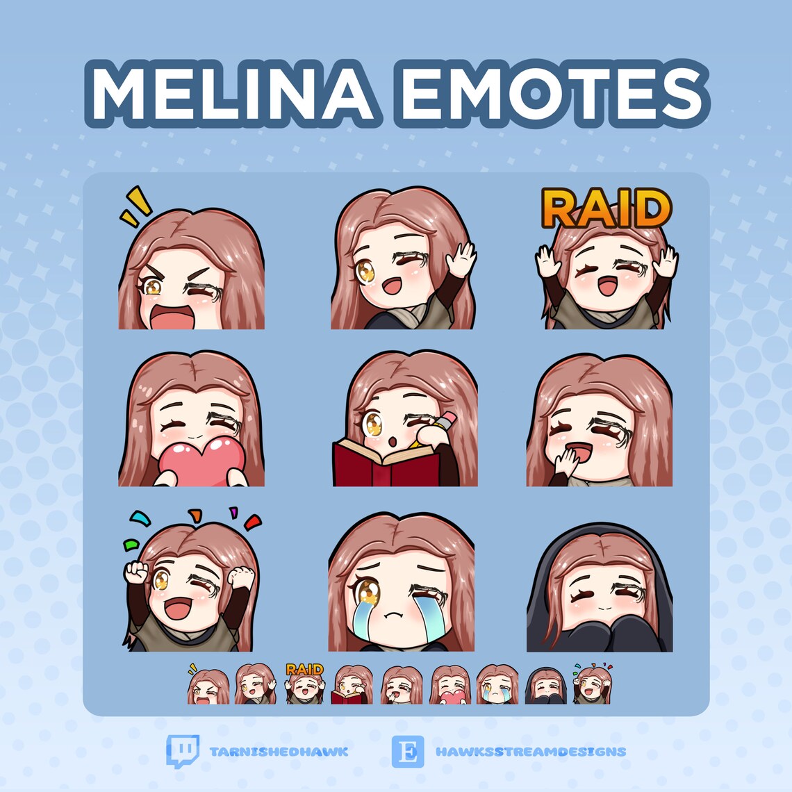 9 X Melina Emotes Elden Ring Emotes Souls Emotes Twitch Emotes Discord ...
