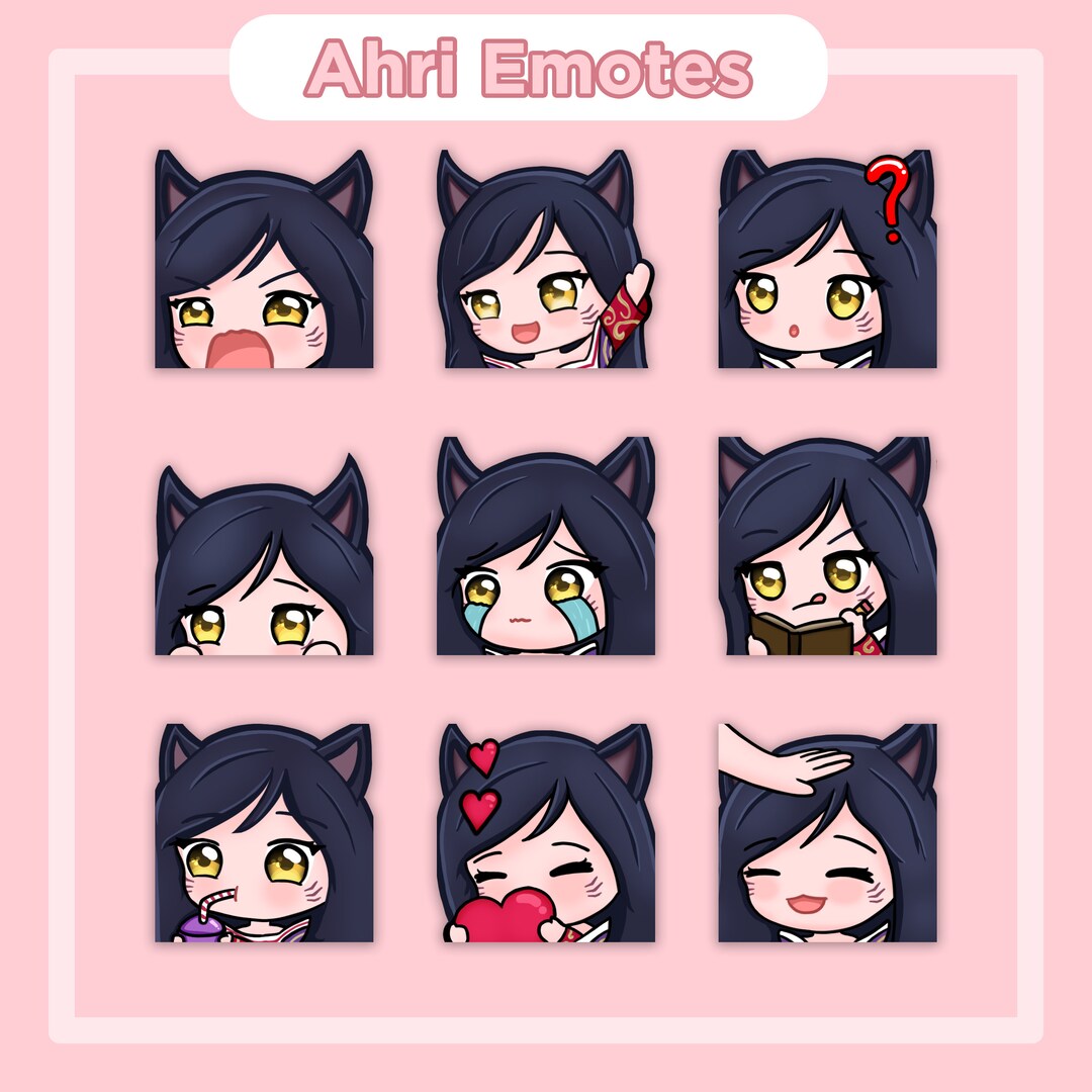9 x Ahri Twitch Emotes Bereit für deinen Kanal und Discord League of ...
