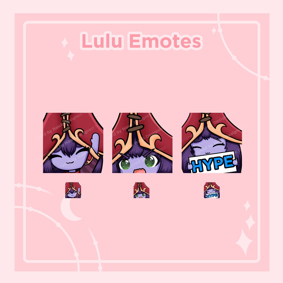 3 X Lulu Twitch Emotes League of Legends, Lulu Twitch TV Emotes. - Etsy