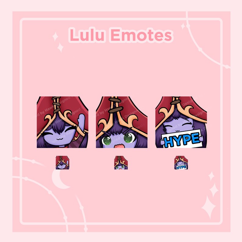 3 X Lulu Twitch Emotes League of Legends, Lulu Twitch TV Emotes. - Etsy